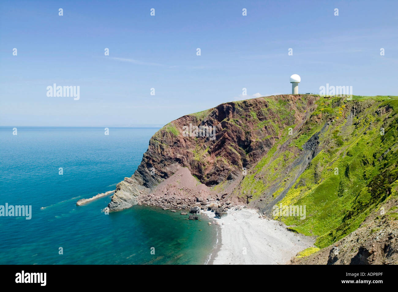 Early warning radar station near Hartland Point, Devon, UK Stock Photo ...