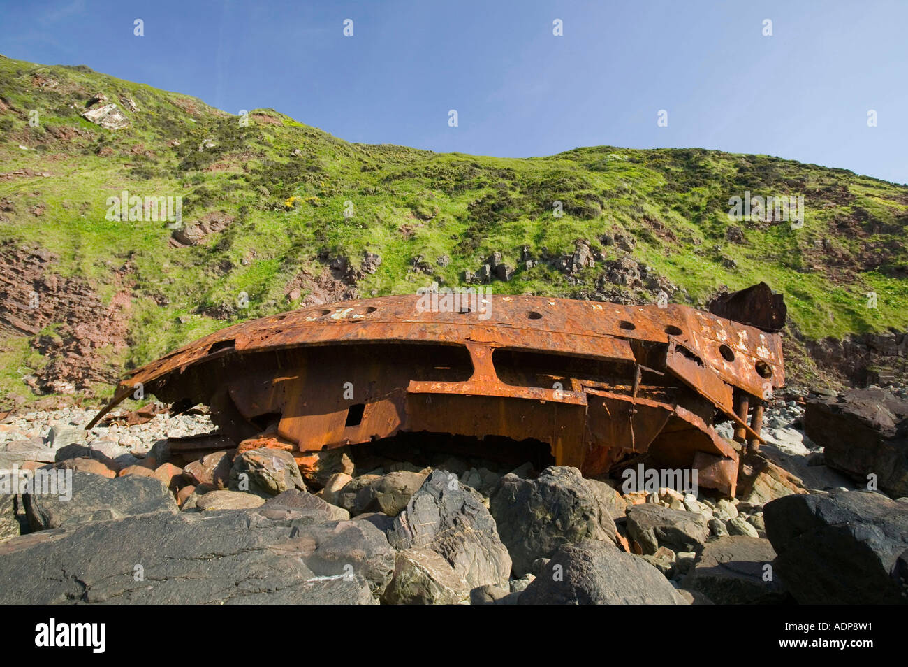 the shipwreck of the Johanna washed up beneath hartland Point ...