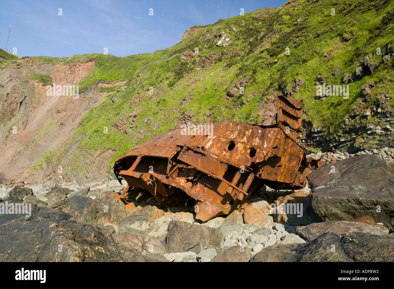 the shipwreck of the Johanna washed up beneath hartland Point ...