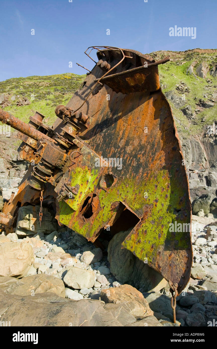 The shipwreck of the Johanna by Hartland point lighthouse, Devon, UK ...