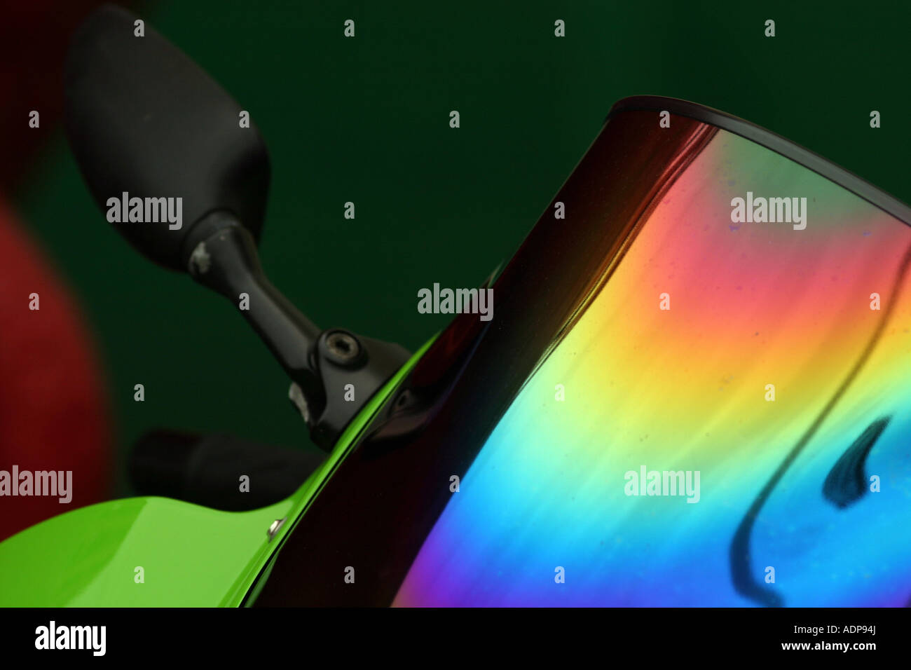 Reflective coloured windscreen on motorcycle Stock Photo - Alamy