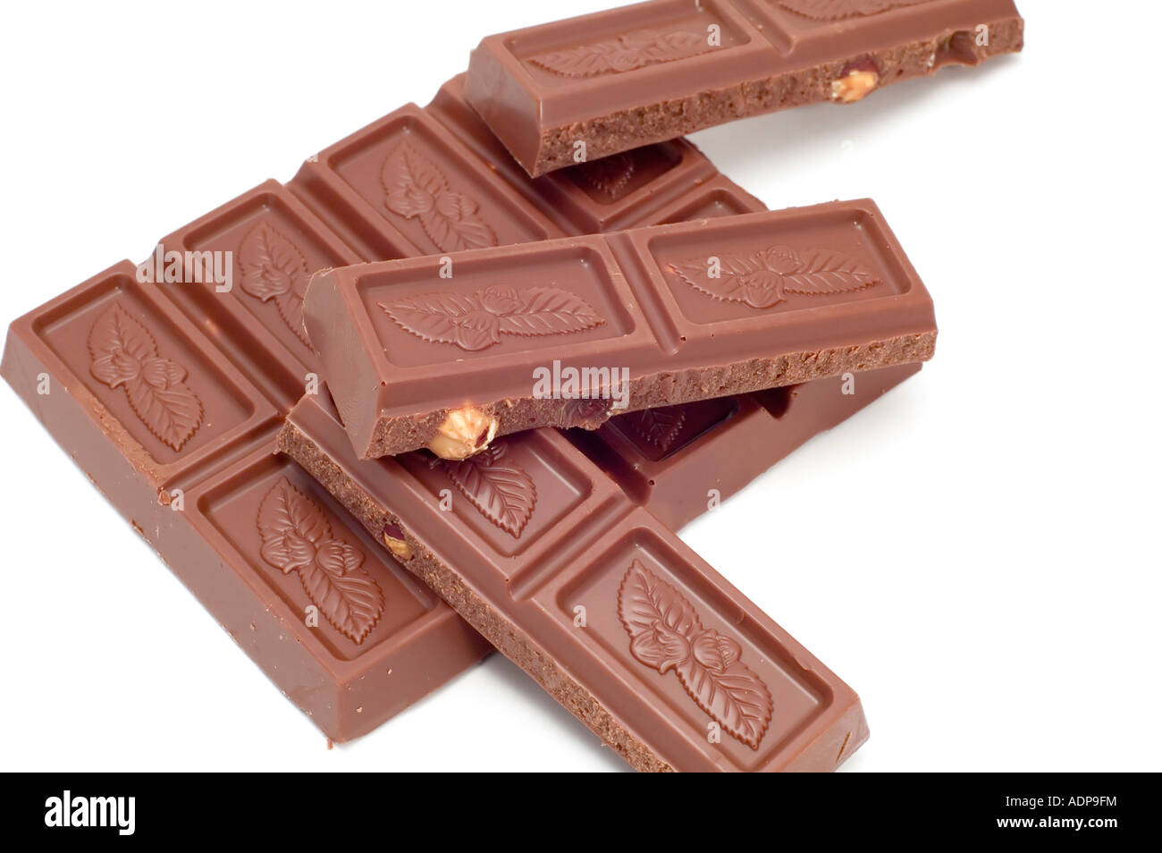 series object on white food slab chocolate Stock Photo - Alamy