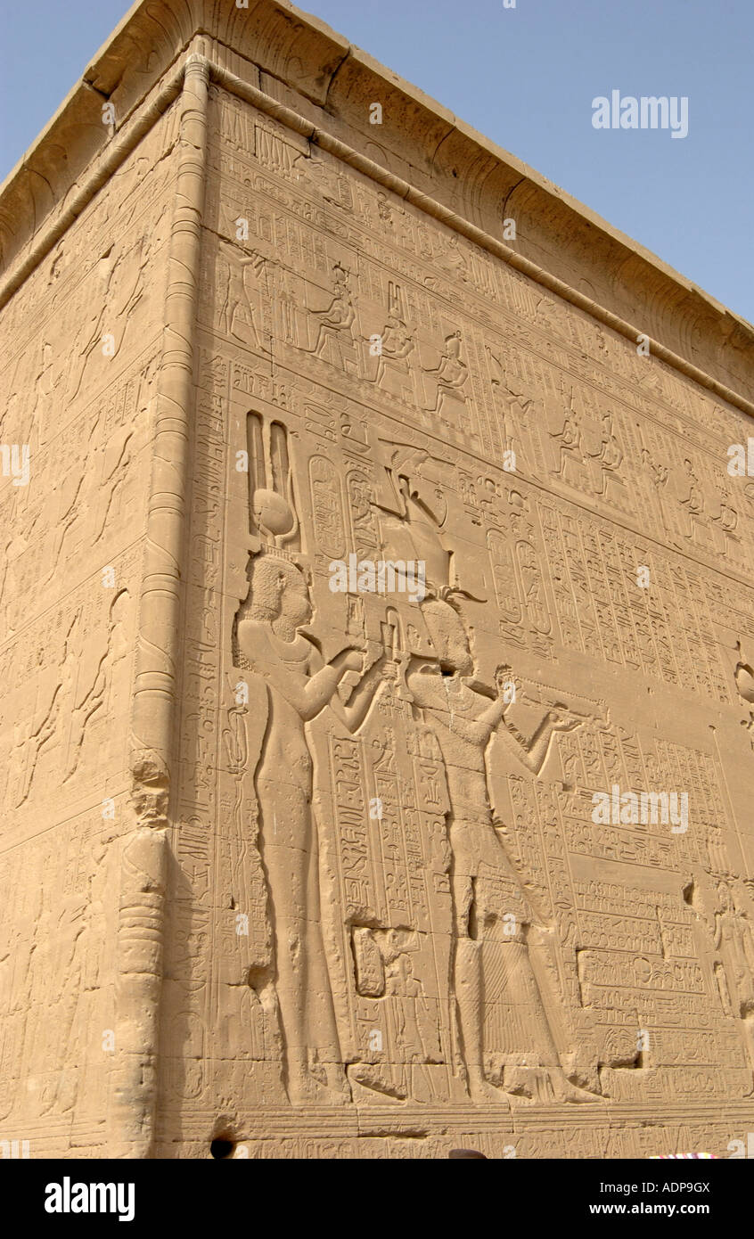 The Southern exterior wall relief show Cleopatra VII and her son ...