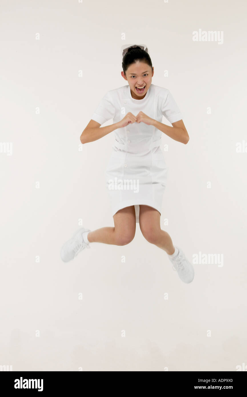 Nurse jumping hi-res stock photography and images - Alamy
