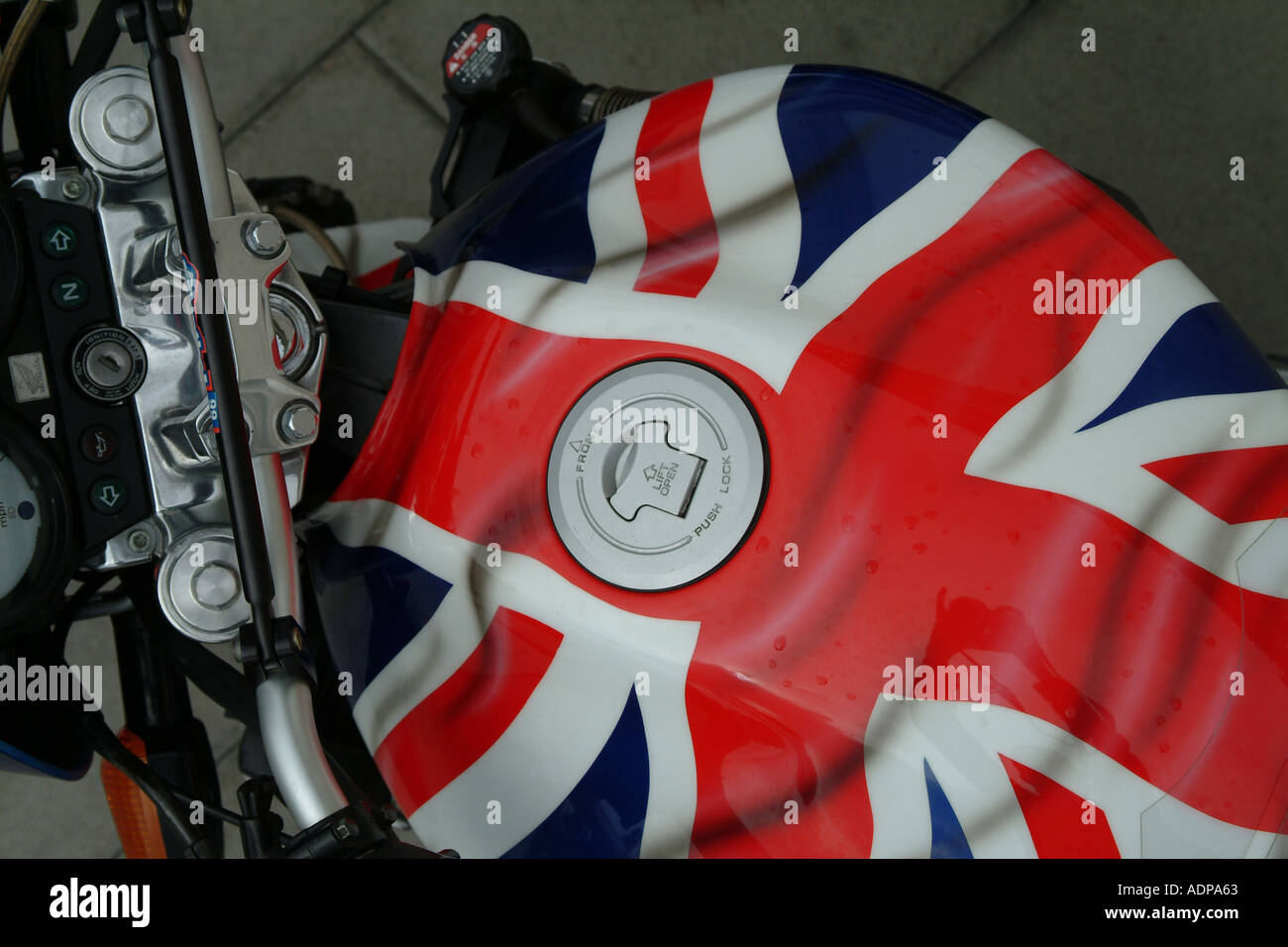 The British Flag on a motorcycle fuel tank Stock Photo - Alamy