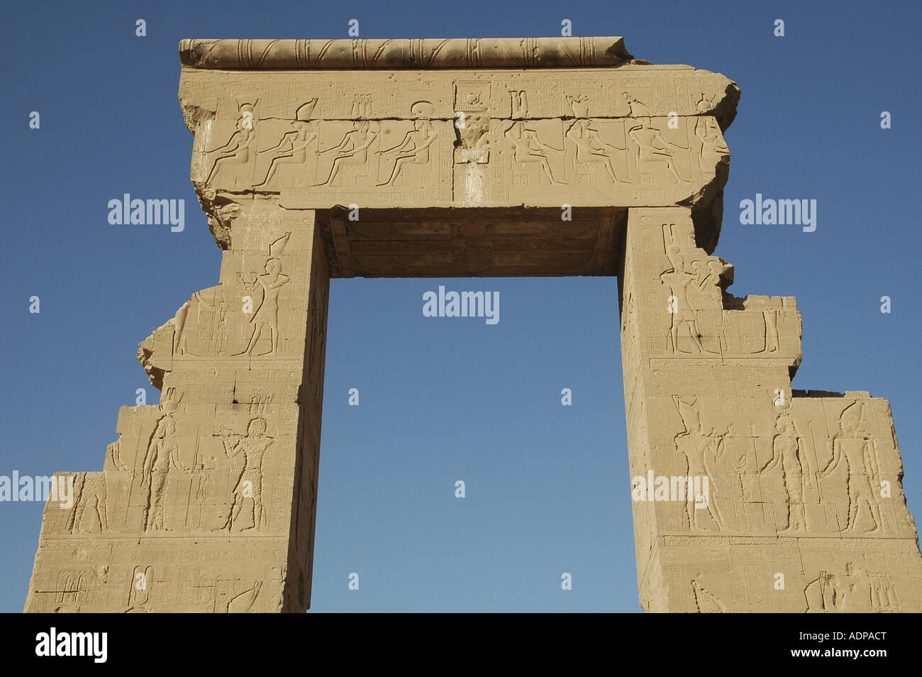 "Gate of Domitian and Trajan" at the northern entrance of Dendera or ...