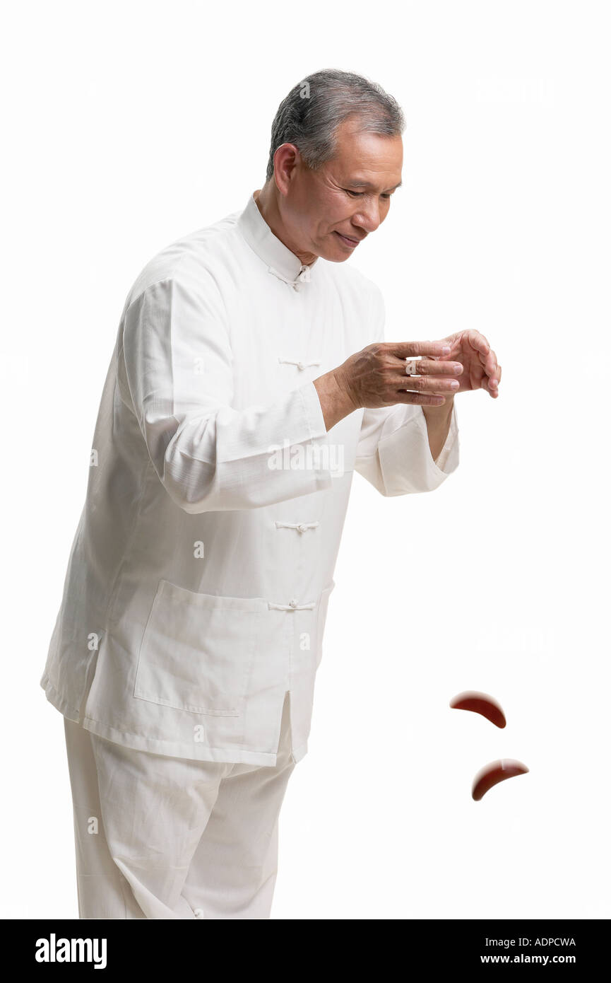 Man standing side view drink Cut Out Stock Images & Pictures - Alamy