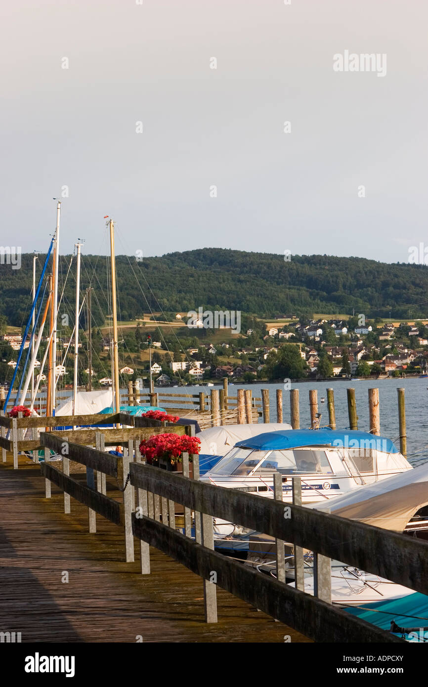 Jetty at Gaienhofen on Lake Constance Bodensee Germany July 2006 Stock ...