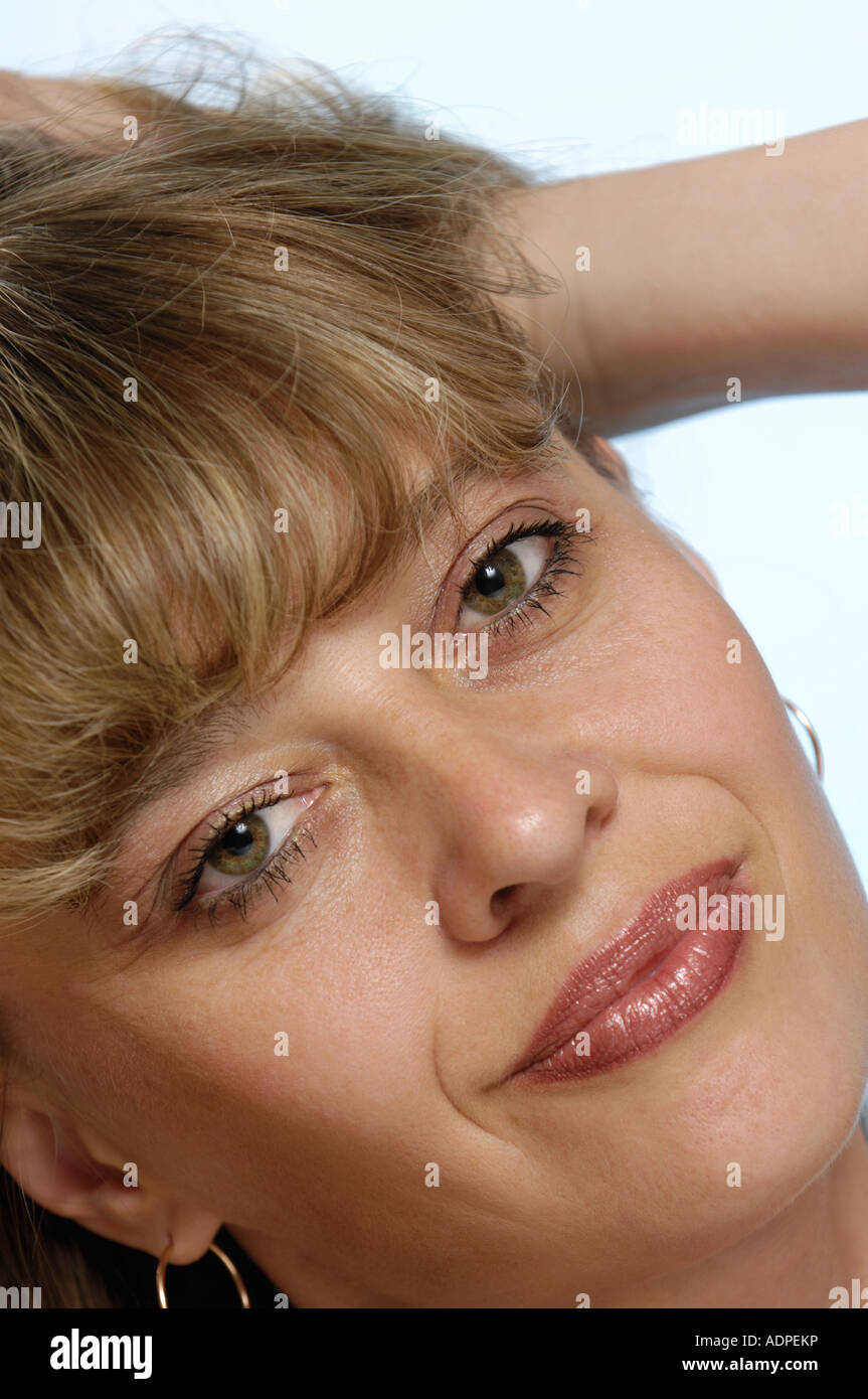 Smiling woman face portrait Stock Photo - Alamy