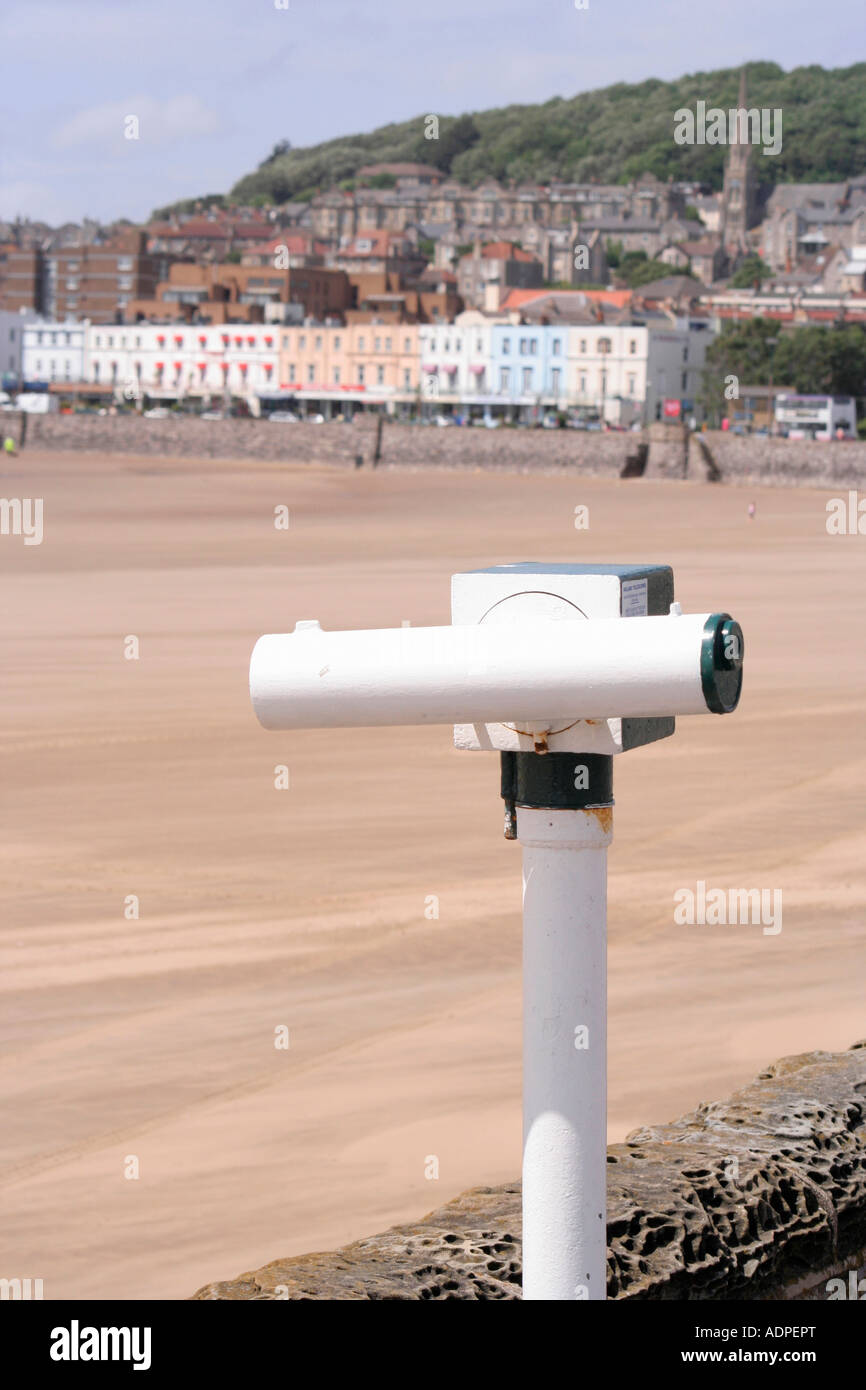 beach telescope at Weston-super-Mare Somerset UK Stock Photo - Alamy