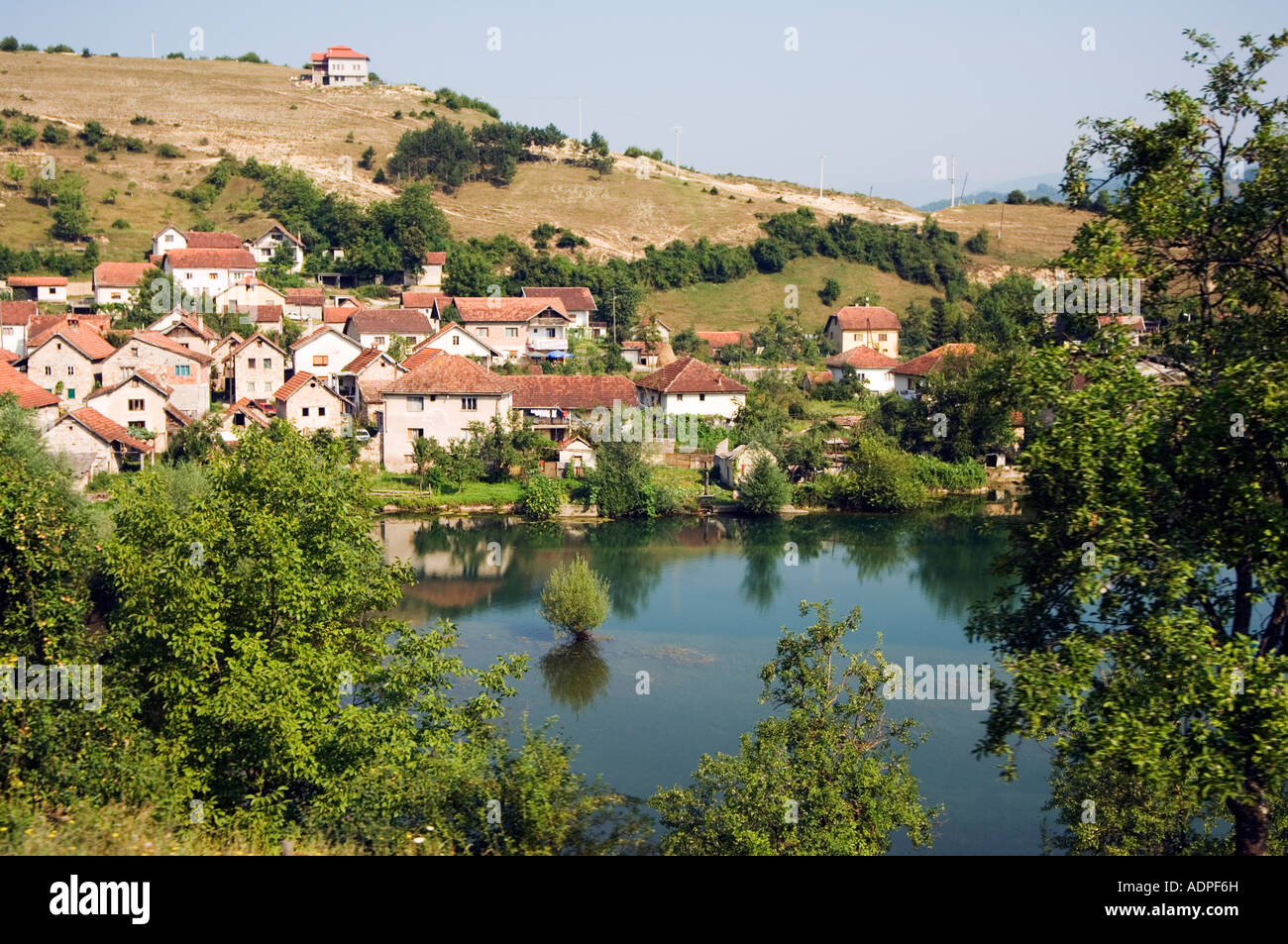 The Balkans Bosnia Rural Countryside running along Mostar Stock Photo ...