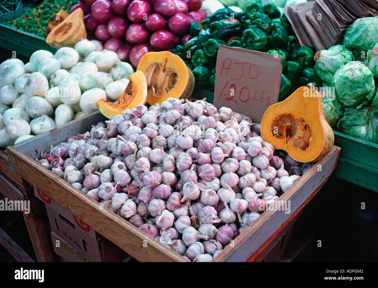 Vegetables at outdoor farmers' market in Puerto Rico Stock Photo - Alamy
