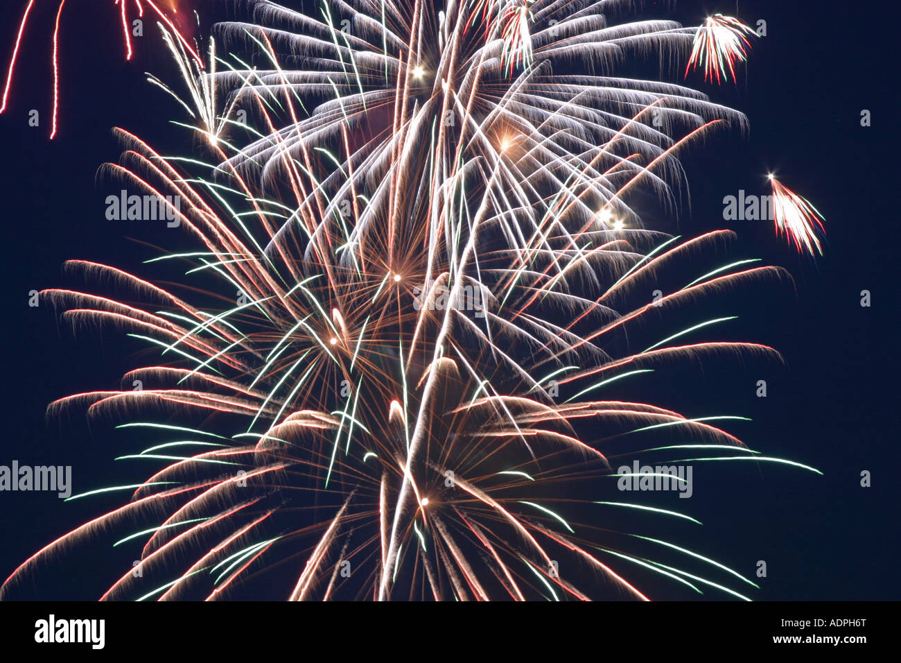 fireworks in night sky Stock Photo - Alamy