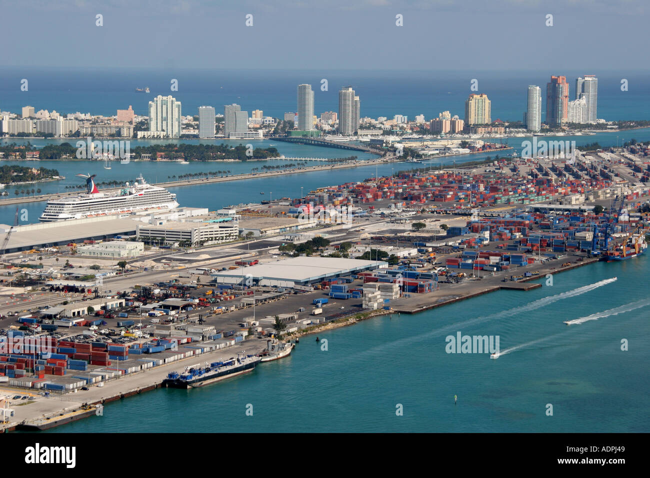 Miami Florida,Biscayne Bay water,Port of Miami,cruise ships,passenger ...