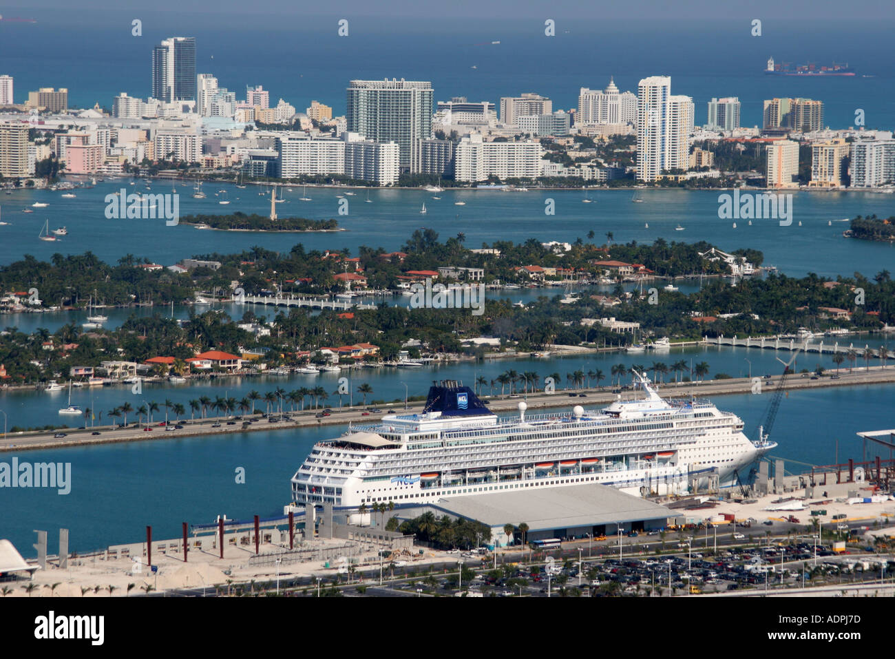 Miami Florida,Biscayne Bay water,Port of Miami,cruise ships,passenger ...
