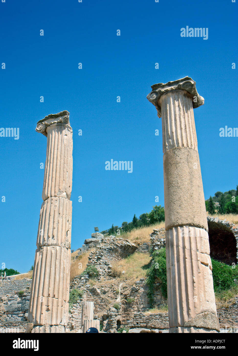 Details of Pillars at Agora Ephesus in Turkey Stock Photo - Alamy