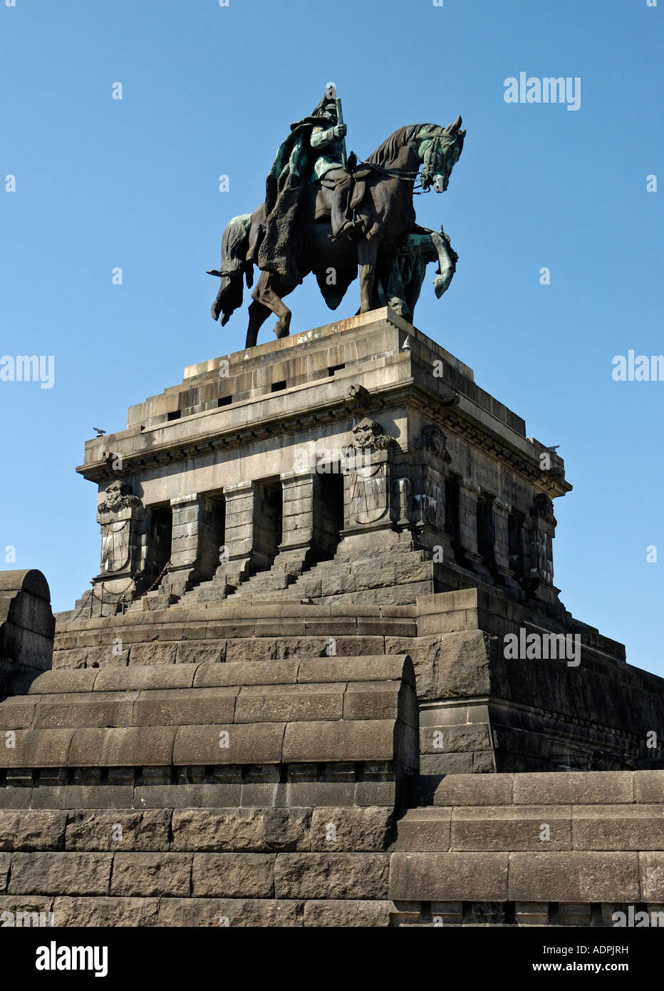 The Kaiser Wilhelm Monument at Deutsches Eck, Koblenz, Germany Stock ...