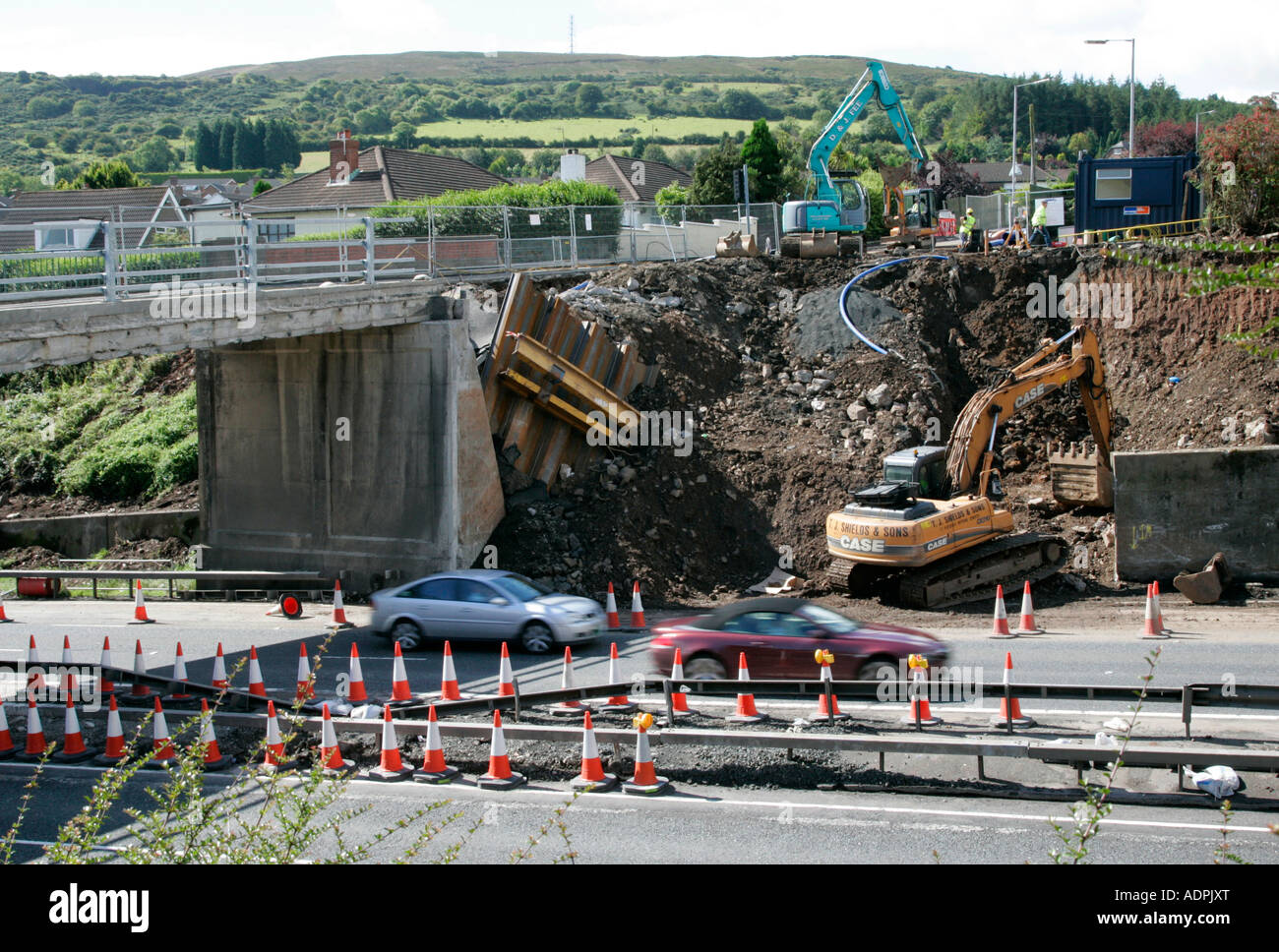 repairs ongoing at collapsed bridge during maintenance work over the M2 ...