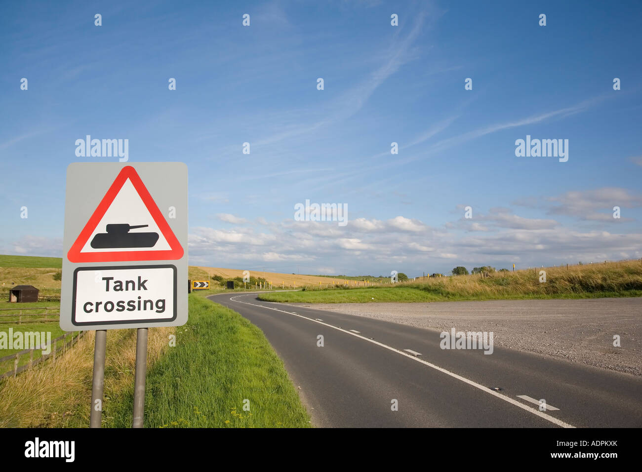 Road sign warning tanks crossing hi-res stock photography and images ...
