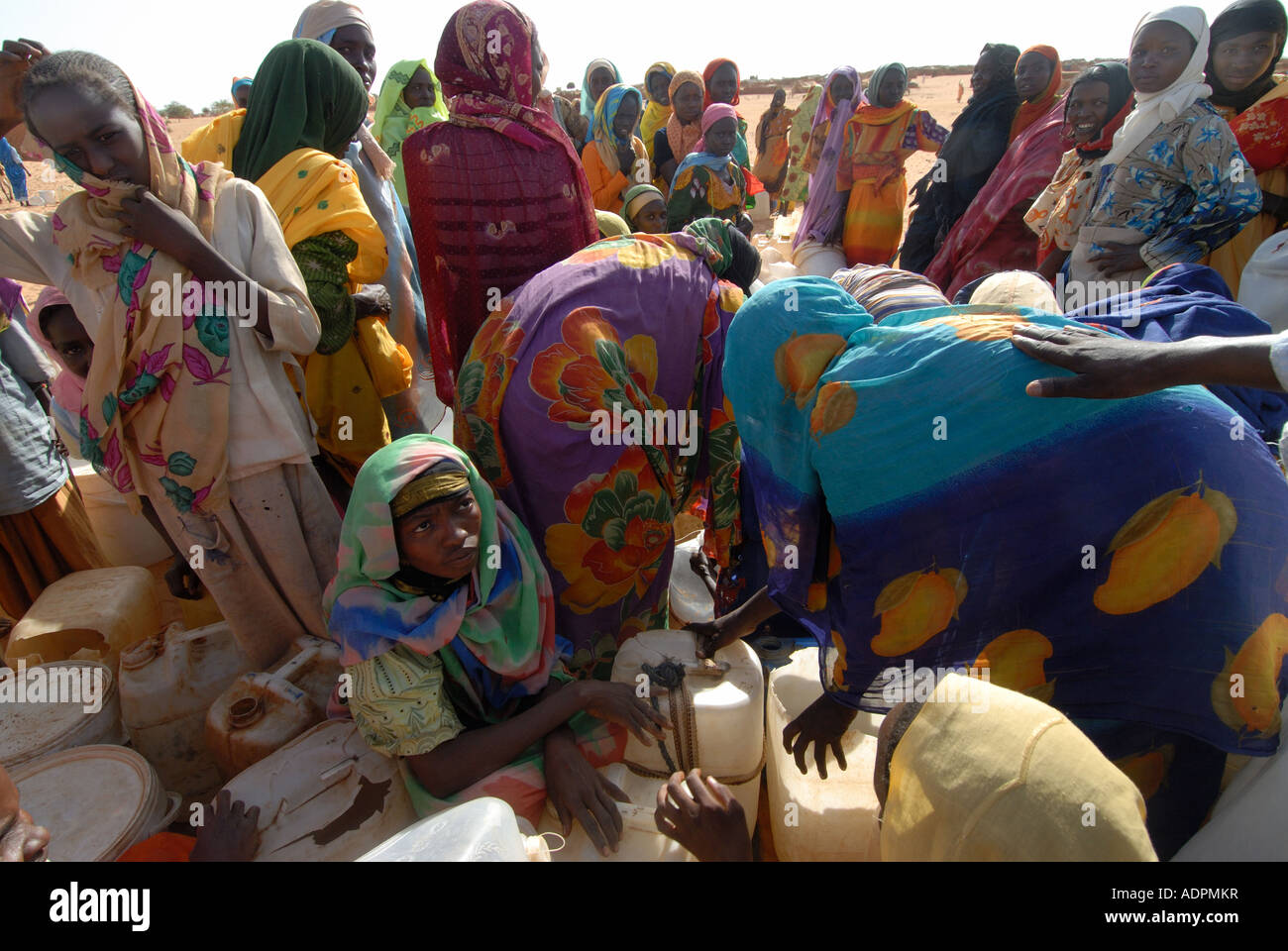 Africa.Toulum camp for Sudanese refugees Eastern Chad Women collect ...