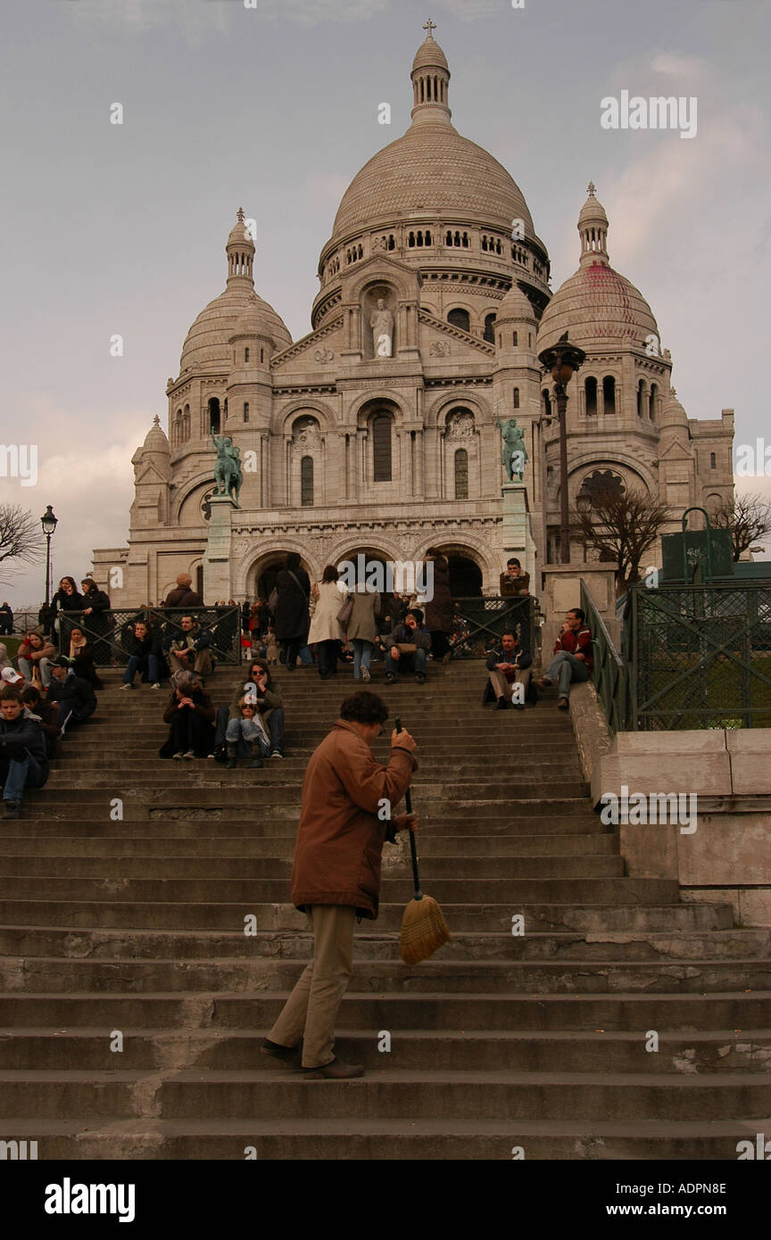 Steps leading to sacre coeur hi-res stock photography and images - Alamy