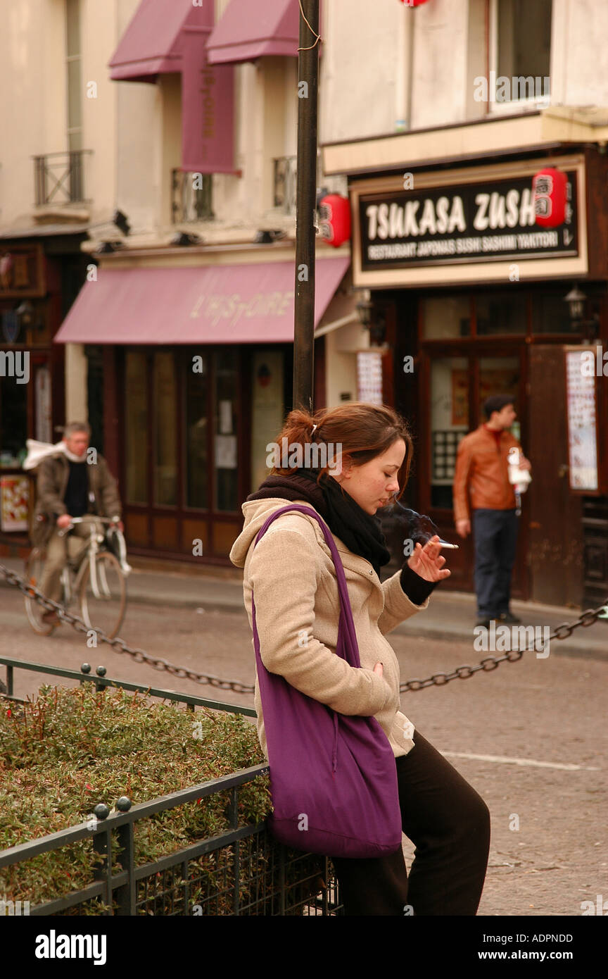 French girl smoking hi-res stock photography and images - Alamy
