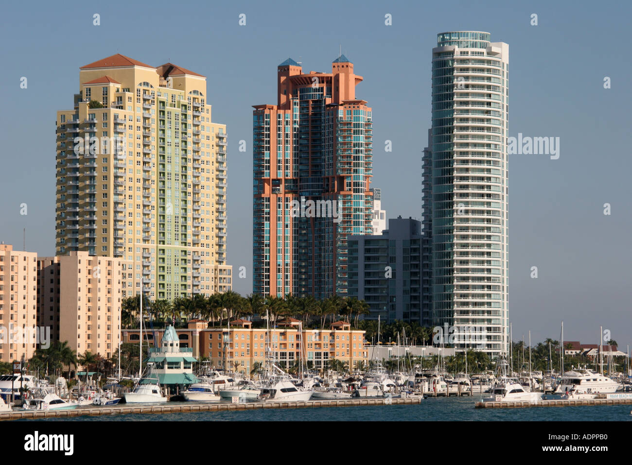 Miami Beach Florida,South Pointe SoFi,Point,Biscayne Bay water,high ...