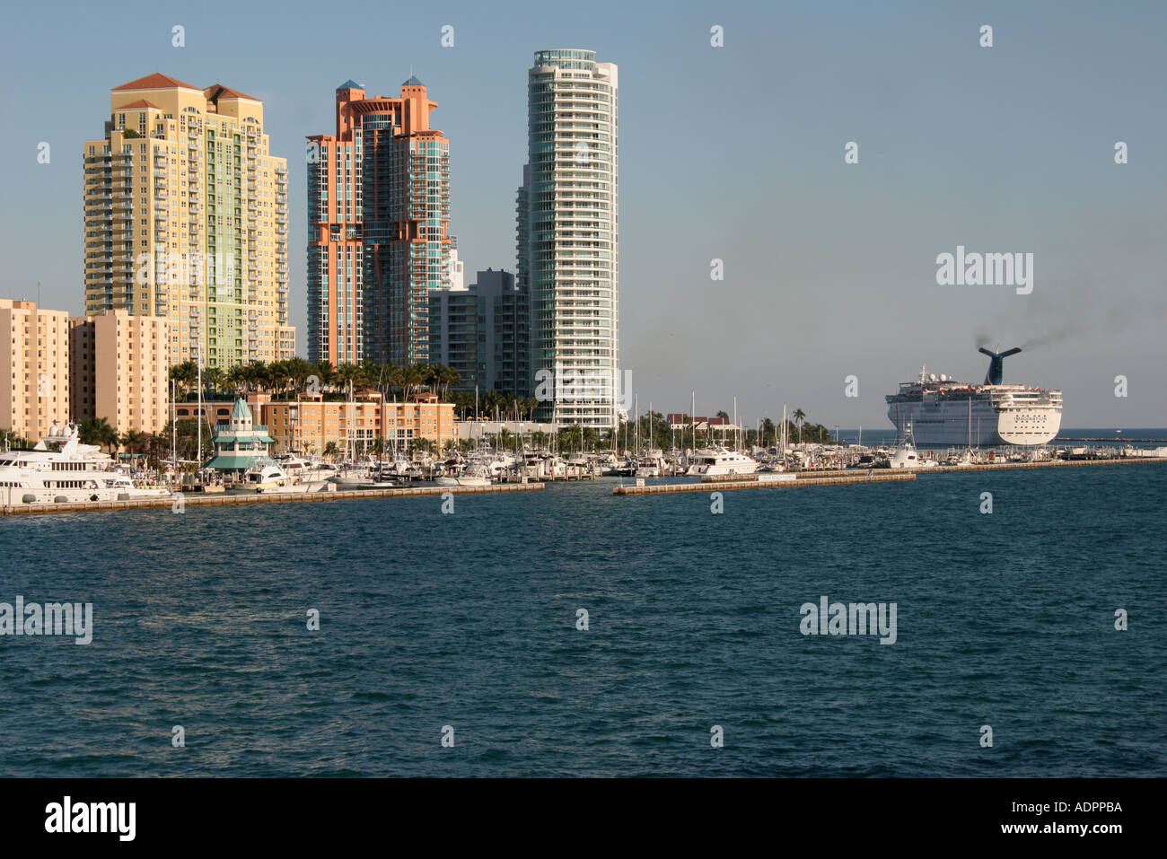 Miami Beach Florida,South Pointe SoFi,Point,Biscayne Bay water,high ...