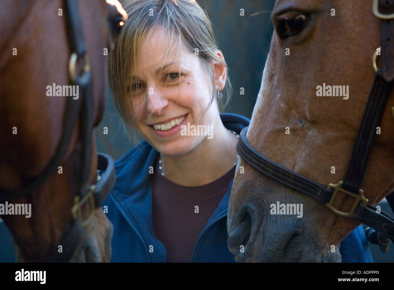Two horses woman riding hi-res stock photography and images - Alamy