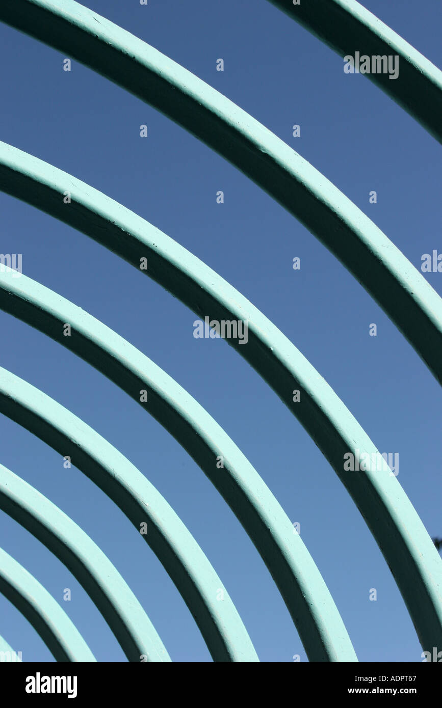 Miami Beach Florida,curved metal security fencing,abstract,repeating ...