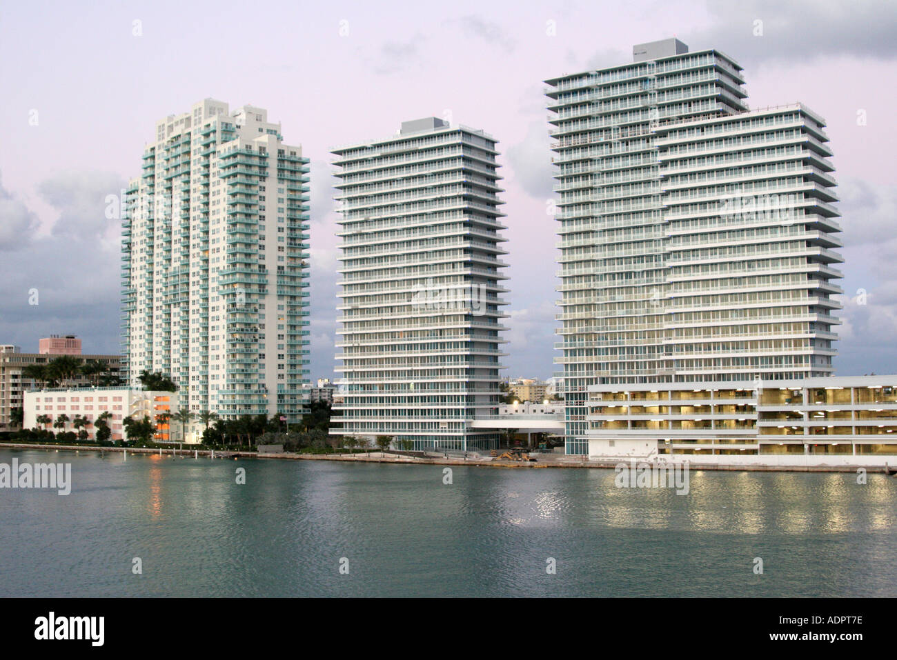 Miami Beach Florida,Biscayne Bay water new high rise,rises skyscraper ...