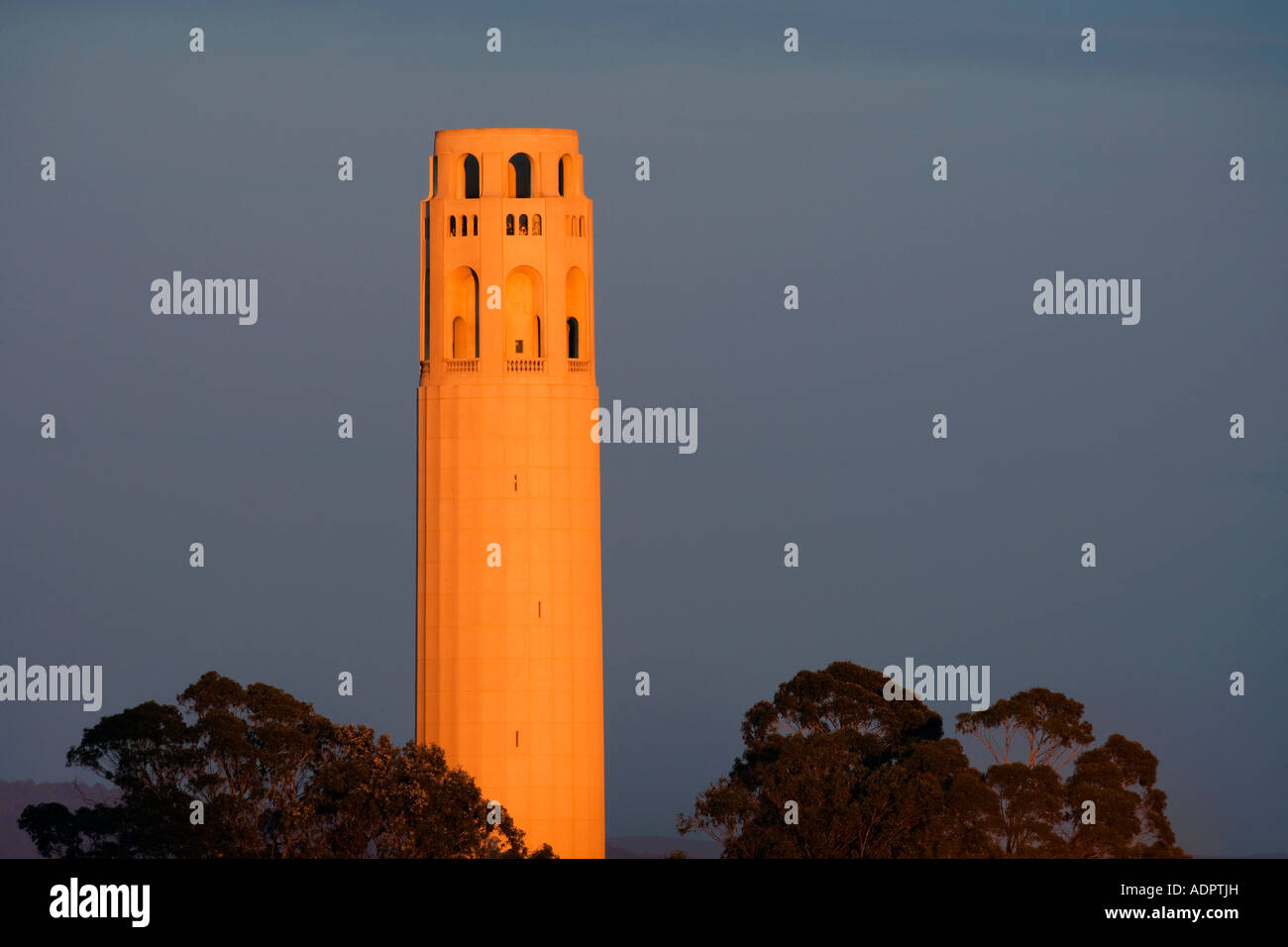 Coit Tower at sunset, San Francisco Stock Photo - Alamy