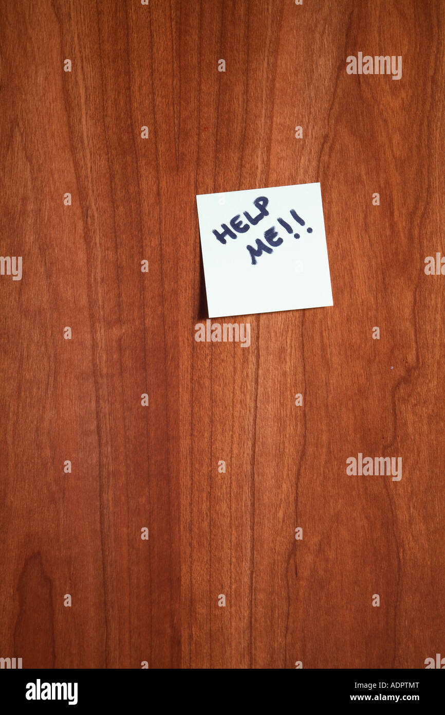 help me ! written on a post it note Stock Photo - Alamy