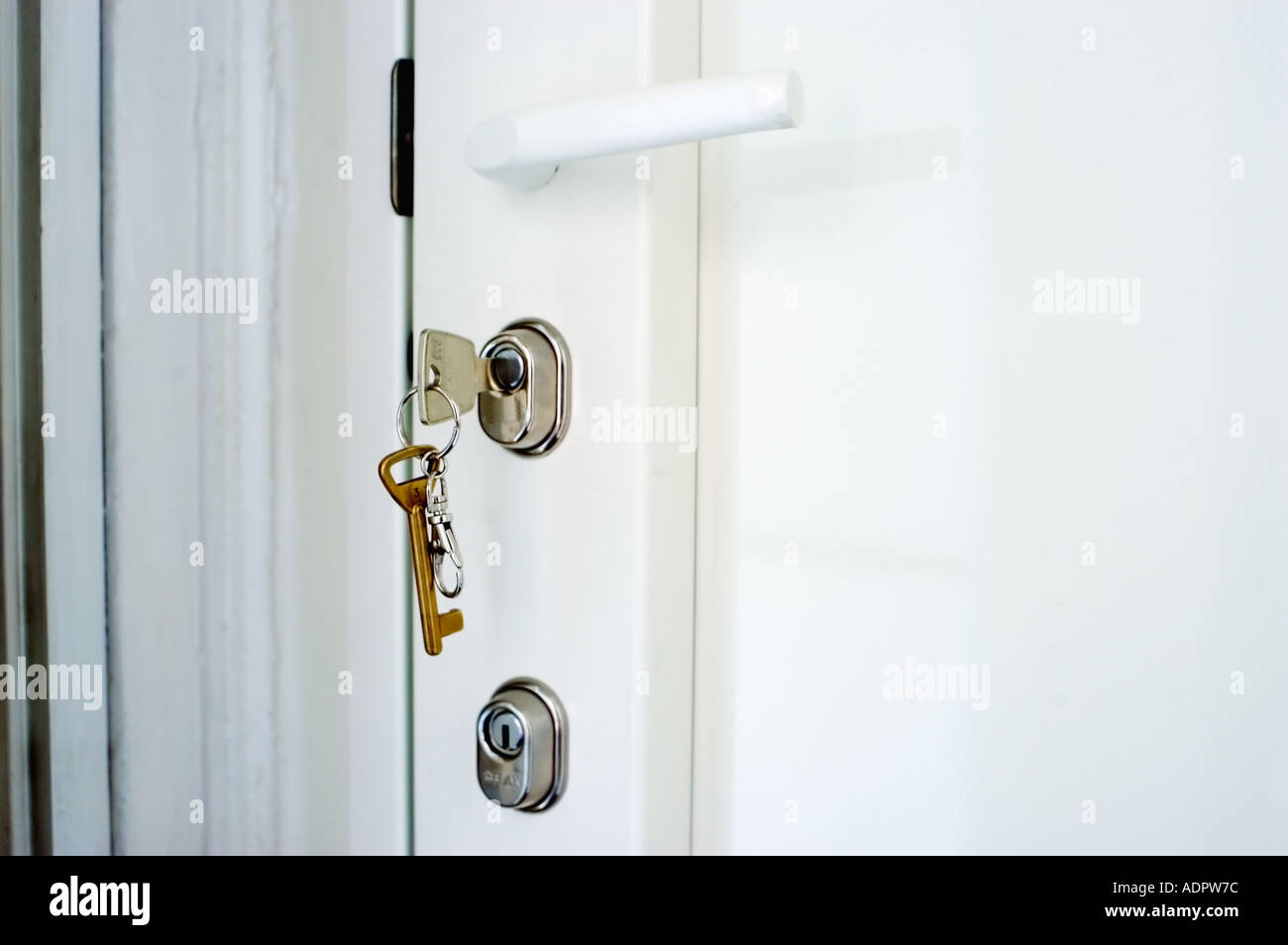 Interior secured "Metal Door" with "Multi point" Lock and Key, Detail ...