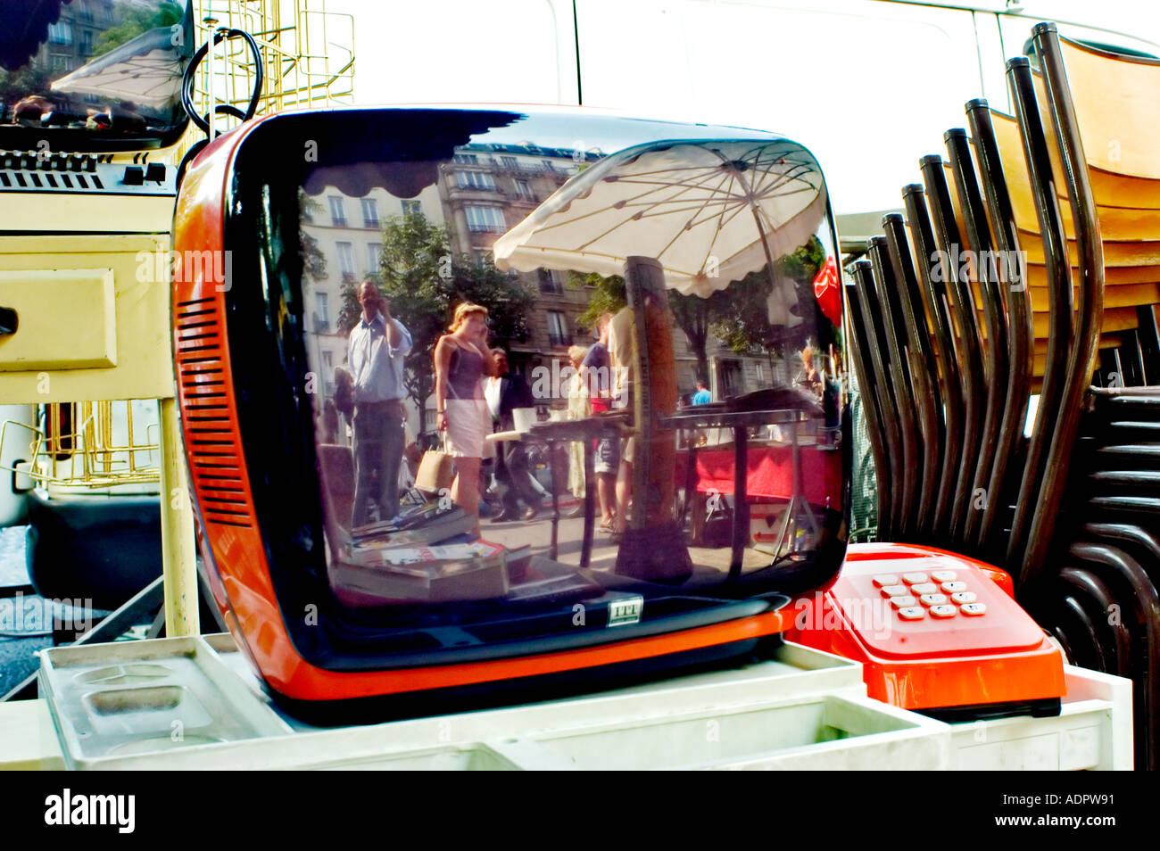 Paris France, Old Objects in a "Flea Market" Display on Reflection Old ...