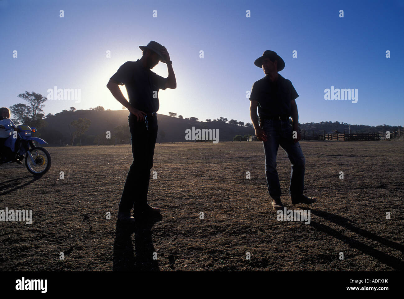 Australia New South Wales MR Ranch hands Steve Boyd Peter Coble work at ...