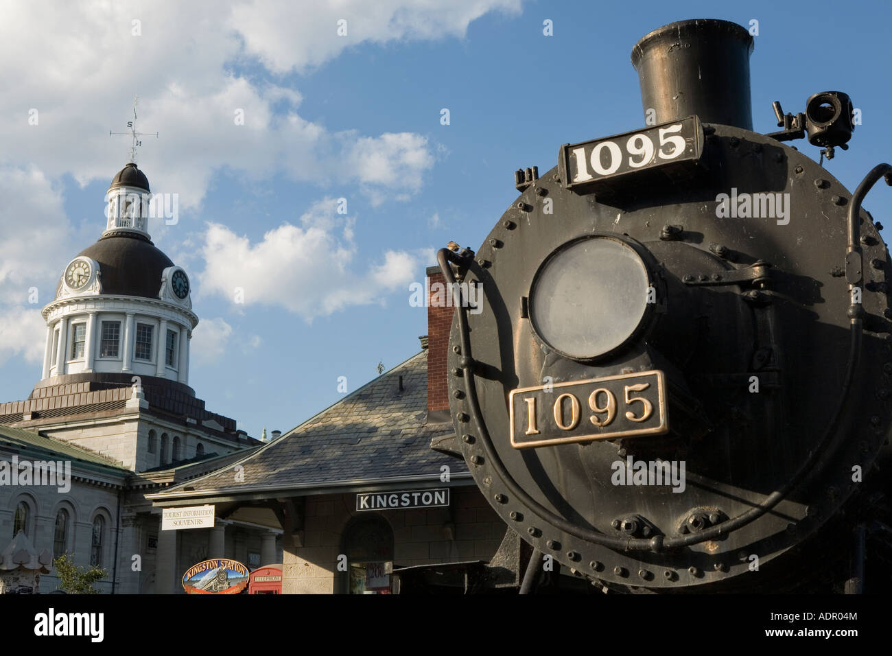 Steam locomotive Confederation Basin and City Hall Kingston Ontario ...