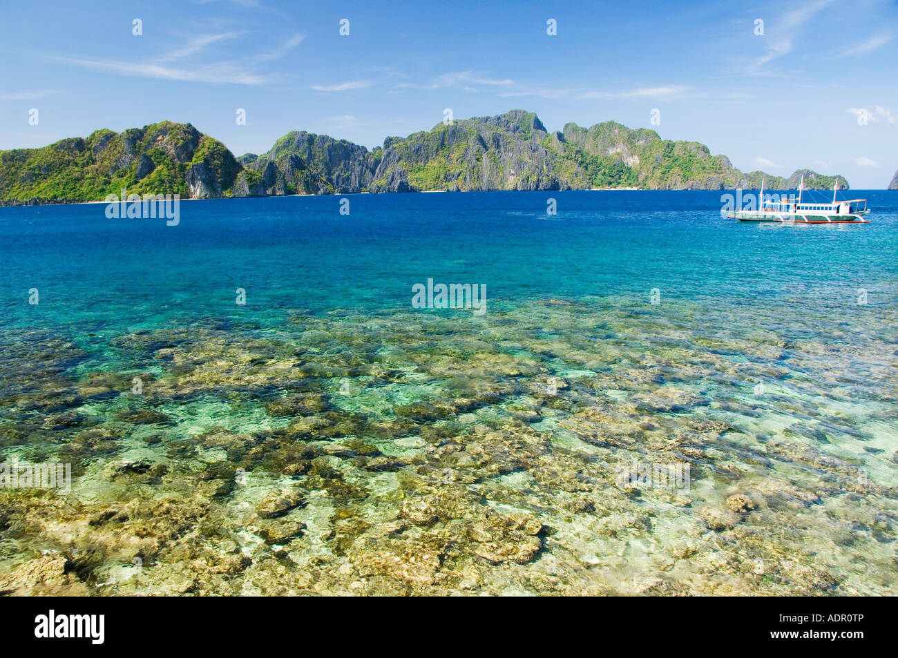 Philippines Luzon Palawan Province El Nido Town Bacuit Bay Coral Fringe ...