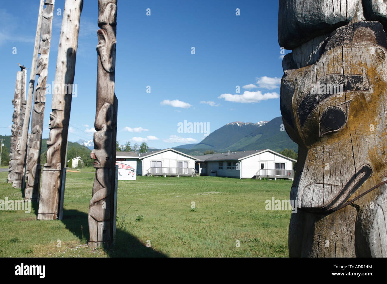 Totem poles at Kitwanga British Columbia Stock Photo - Alamy