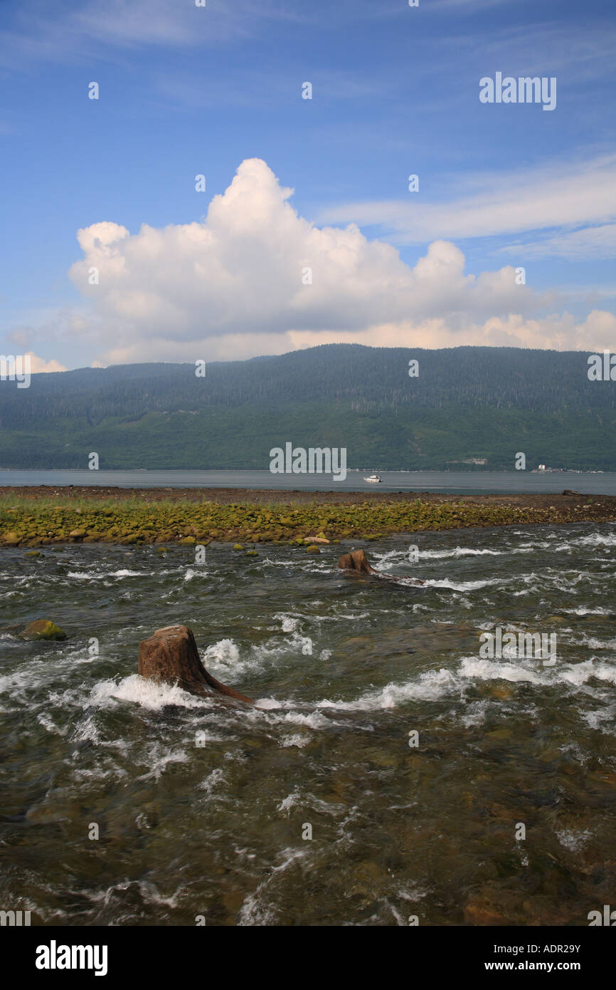 Wathl Creek flowing into Douglas Channel in Kitimaat Village Kitimat ...