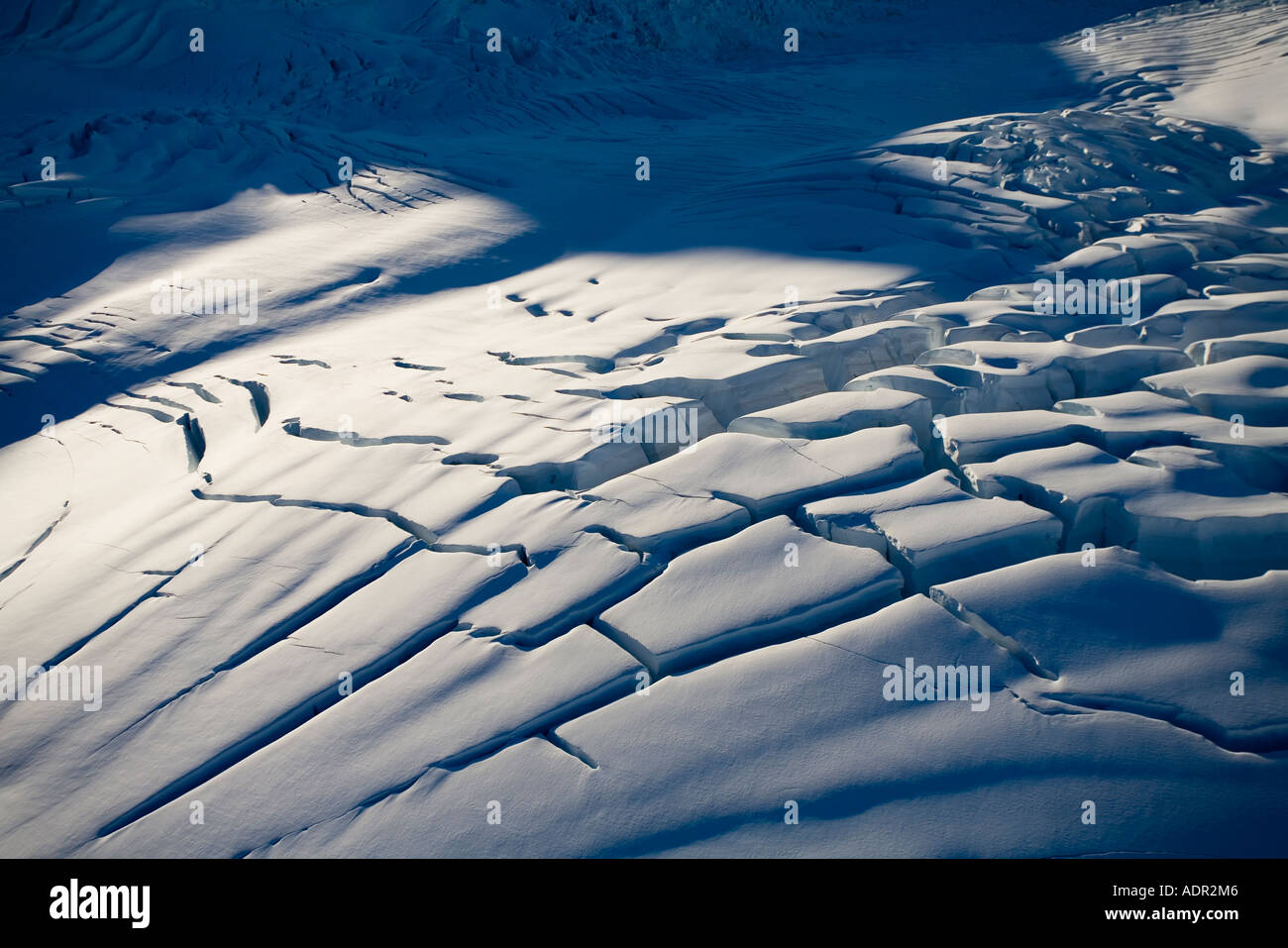 Aerial view glacier crevasses in hi-res stock photography and images ...