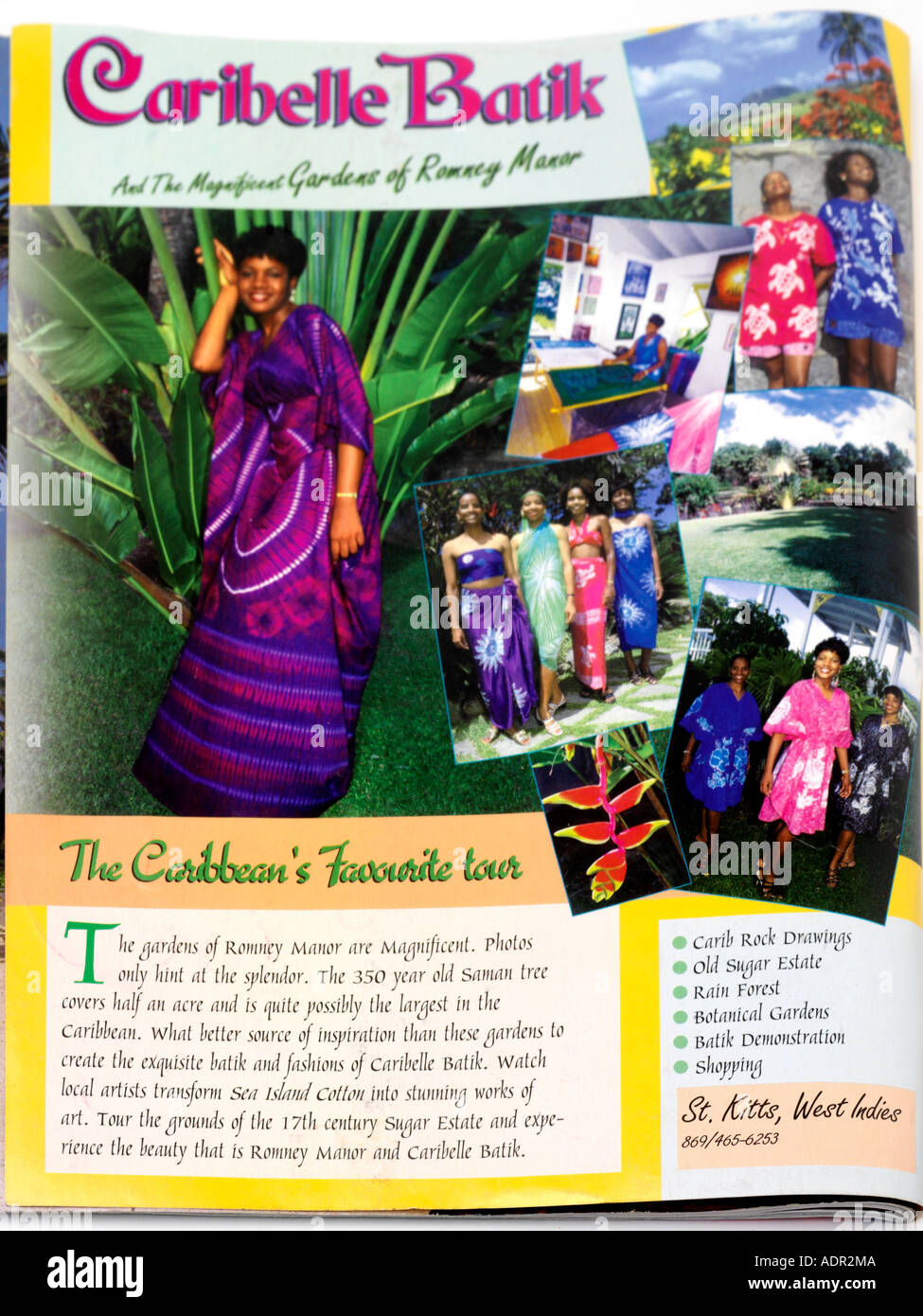St Kitts Caribelle Batik Fashion Advertisement Stock Photo - Alamy