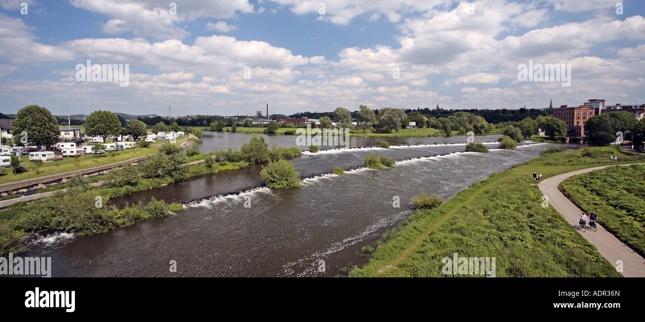 view on the Ruhr River, Germany, North Rhine-Westphalia, Ruhr Area ...