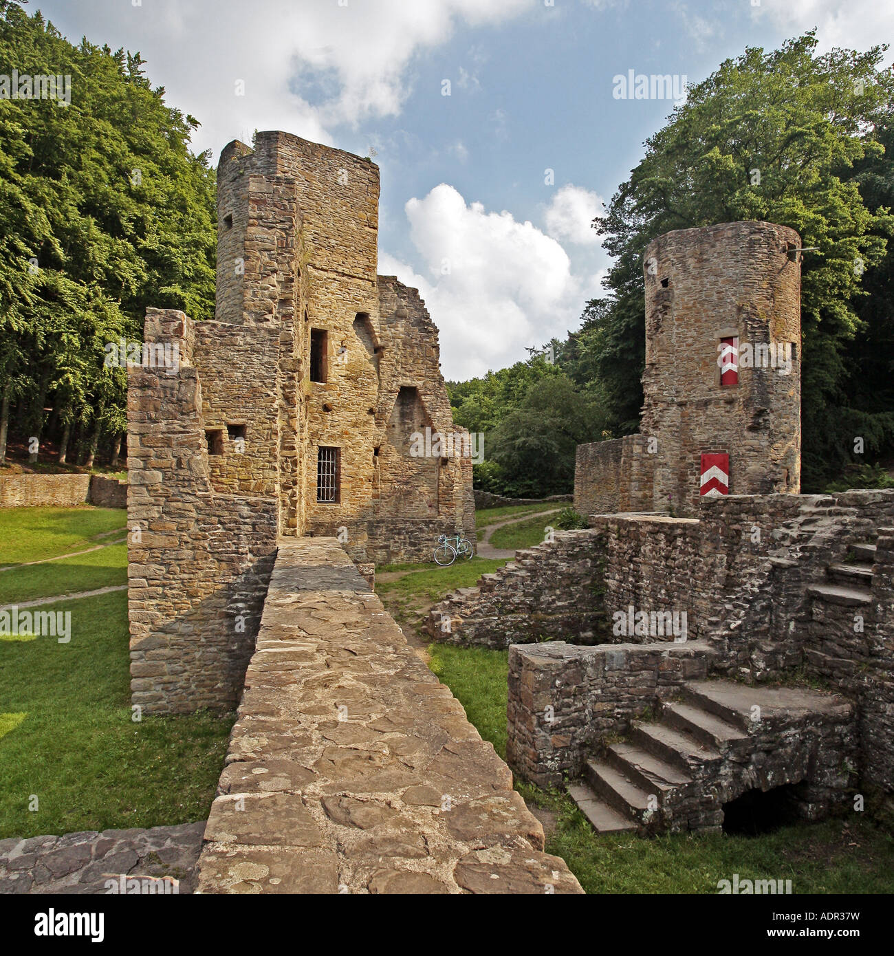 castle ruin Hardenstein in the Mutten Valley at the mining loop road ...