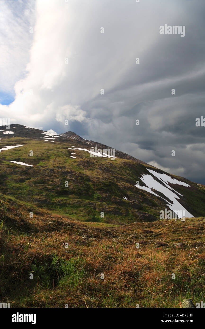 Storm clouds over Hudson Bay mountain Smithers British Columbia Stock ...
