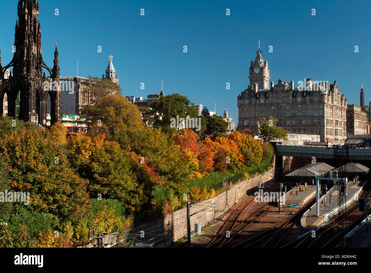 Autumn colours Princes Street Gardens, Edinburgh, Scotland, UK Stock ...