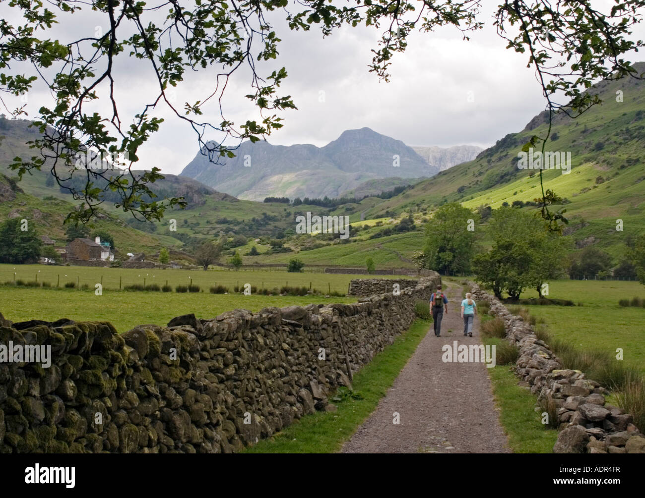 People Walkers Bridge End Path Little Langdale to Fell Foot Farm and ...