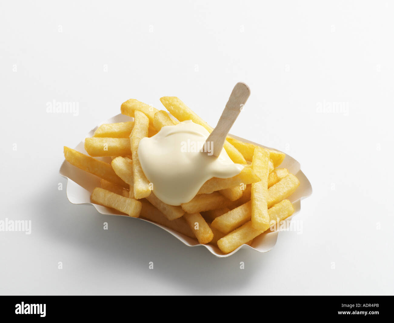 Chips and mayonnaise Stock Photo - Alamy