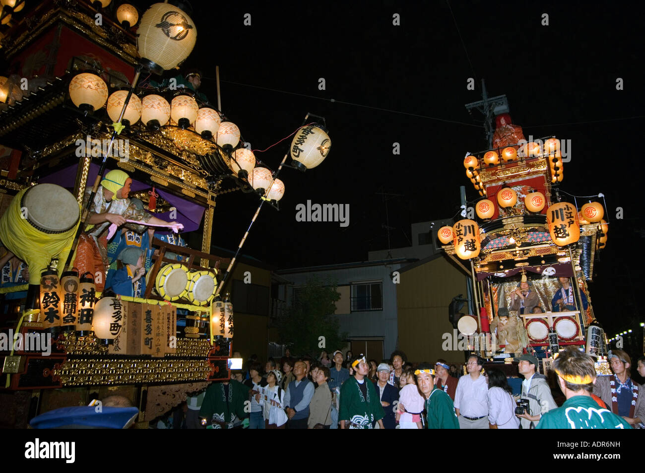 procession of parade floats Autumn Festival Kawagoe Saitama prefecture ...