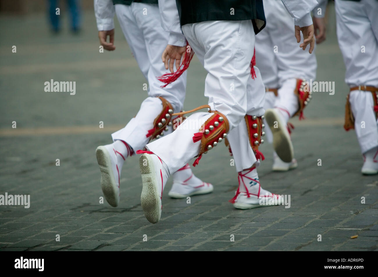 Young boys perform traditiona Basque folk dances Plaza Arriaga Bilbao ...